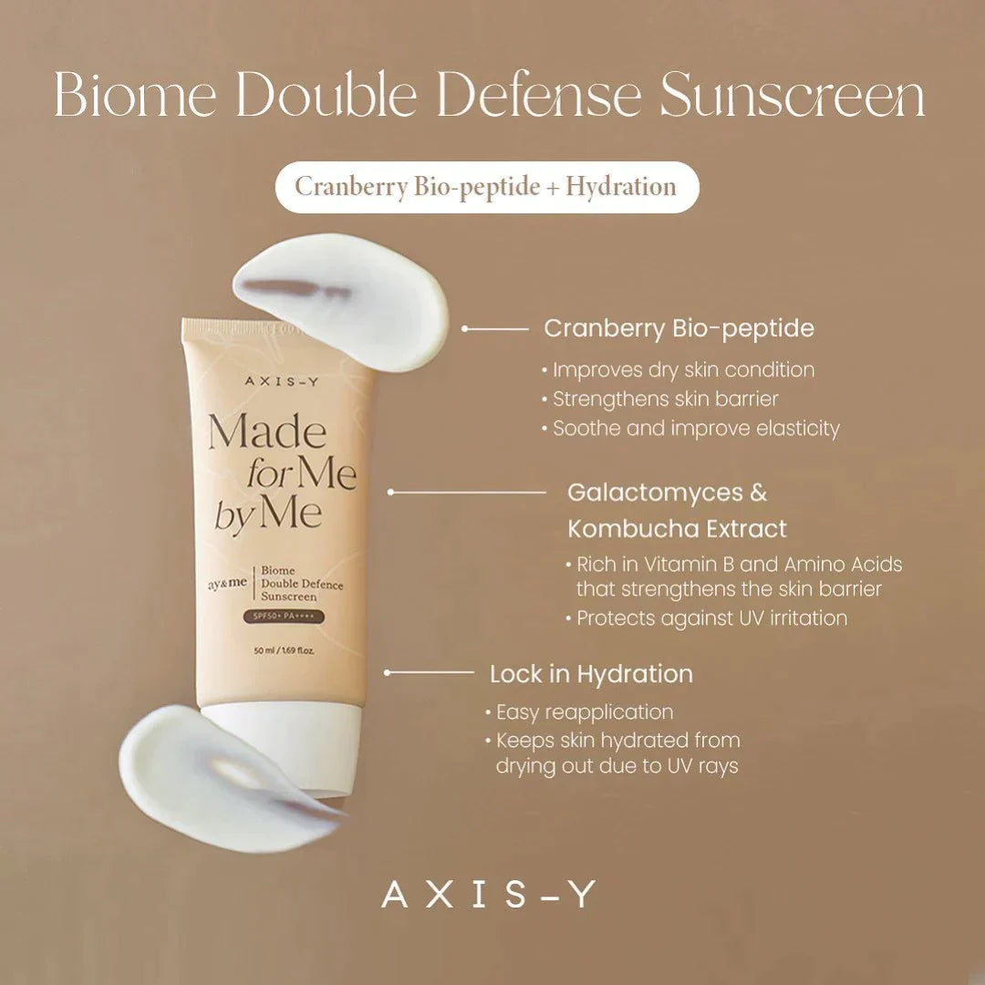 Axis-Y Biome Double Defence Sunscreen 50ml - Glowfy Pakistan