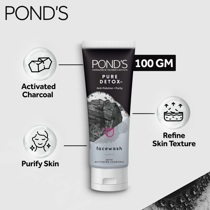 Ponds Pure Detox Face Wash - 100G - Glowfy Pakistan