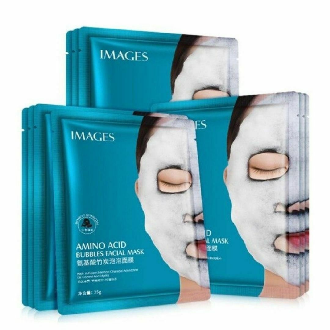 Images Amino Acid Bubble Face Sheet Mask Single - Glowfy Pakistan