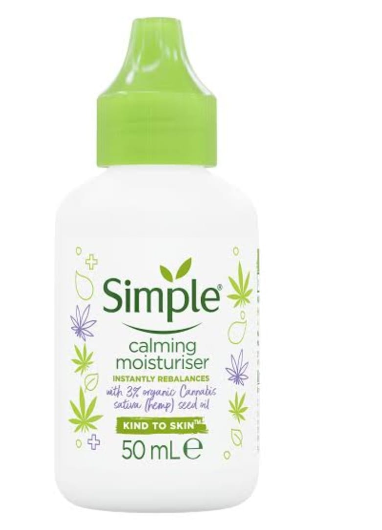 Simple Calming Moisturiser Skin Cream with organic hemp seed oil ...